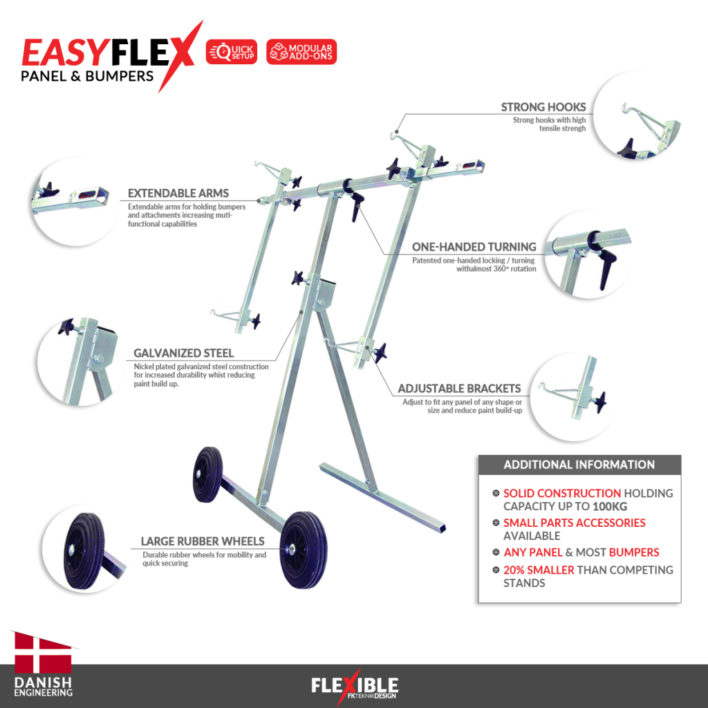 EasyFlex | Auto Body Hood & Door Stand | Body Shop Panel Stand